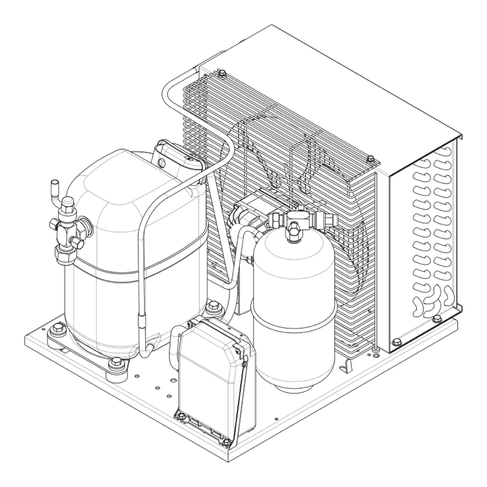 ac compressor unit dimensions