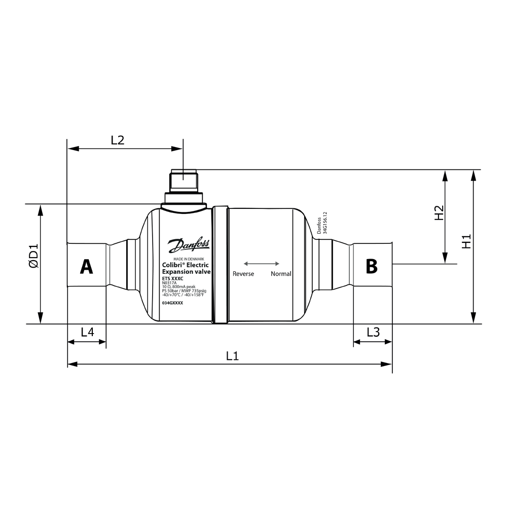 Electronic expansion valve ETS 12C-12 - 034G7500 - Elektronika S.A.