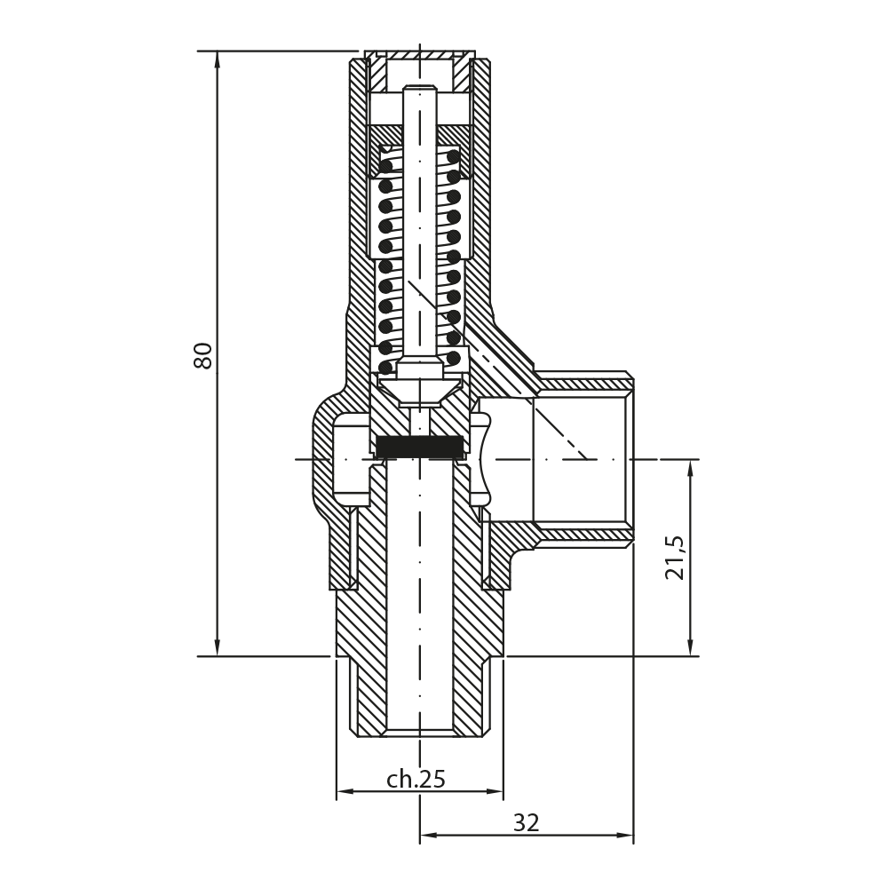 Safety valve D10/CS 30 bar - D10/CS 30 bar 1/2" NPT brass - Elektronika ...